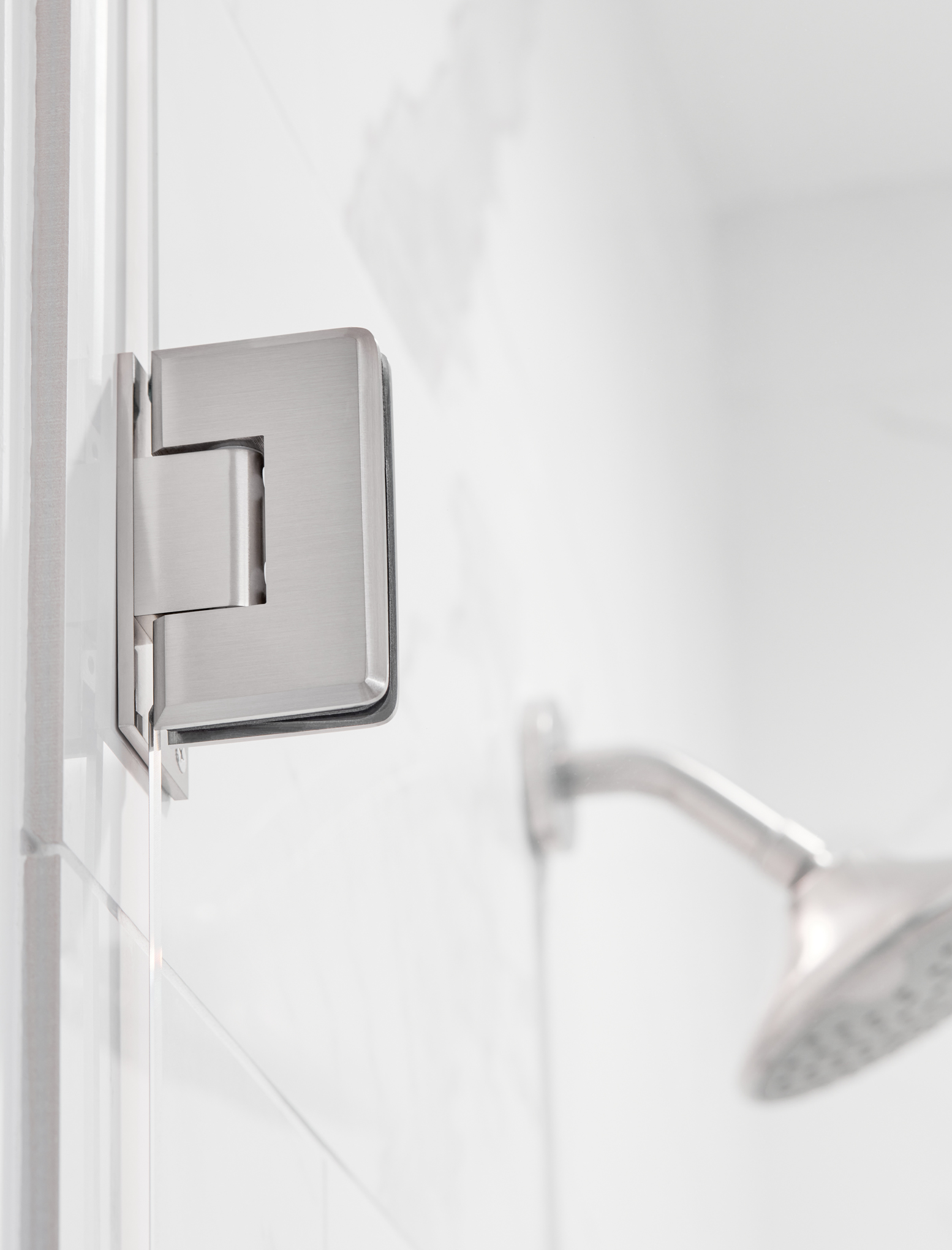 Infinity Frameless Shower Door - Biscayne Handle, Brushed Nickel | Luca ...
