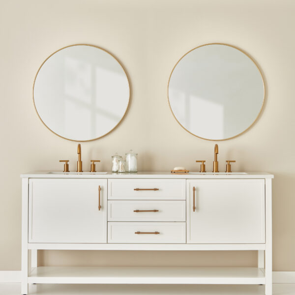 Rowan Metal Circle Framed Mirror - Brushed Bronze | Luca + Lex