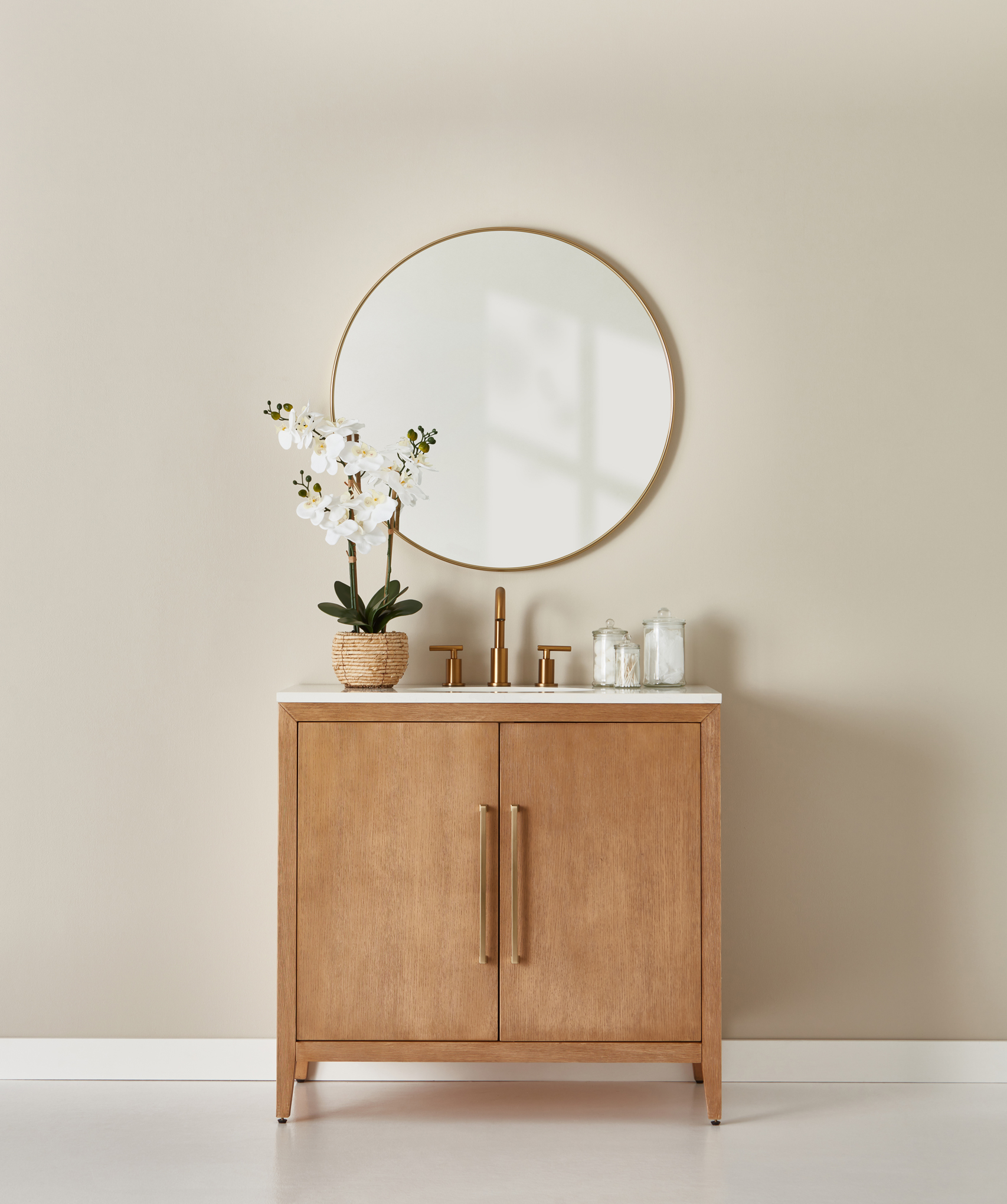 Rowan Metal Circle Framed Mirror - Brushed Bronze | Luca + Lex