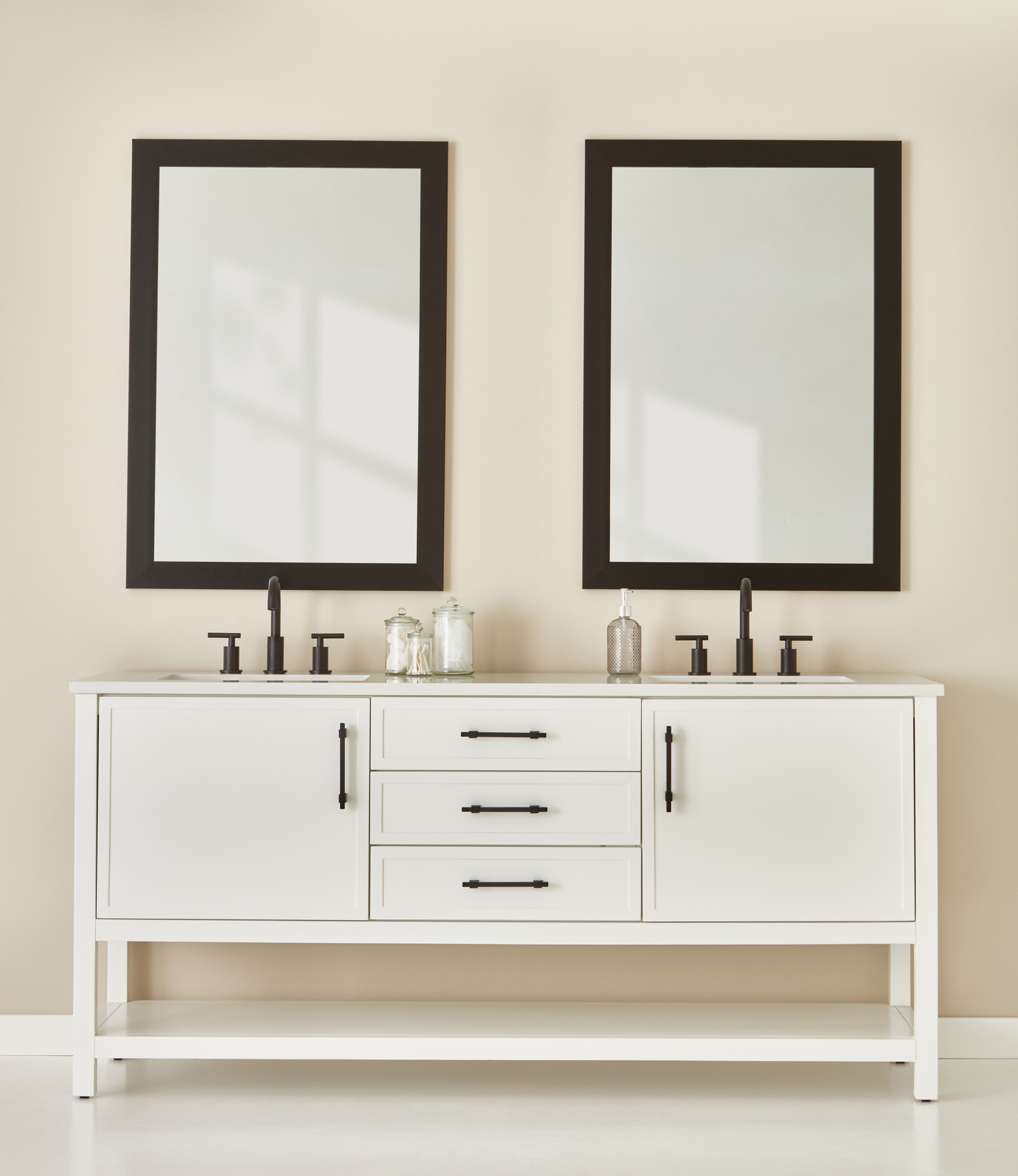 Laurel Linear Framed Mirror - Matte Black | Luca + Lex
