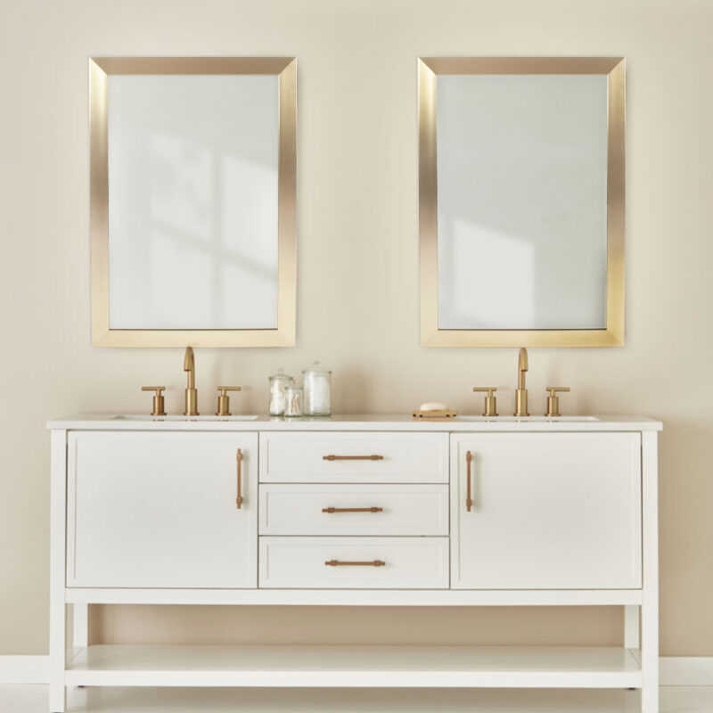 Laurel Linear Framed Mirror - Brushed Bronze | Luca + Lex