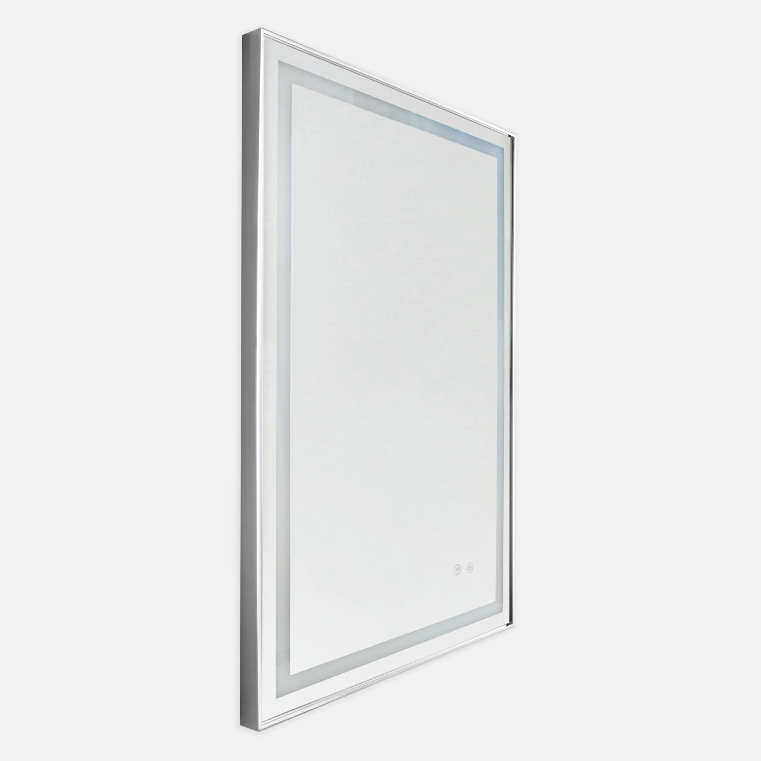 Alder Framed Rectangle LED Lighted Mirror - Polished Chrome | Luca + Lex